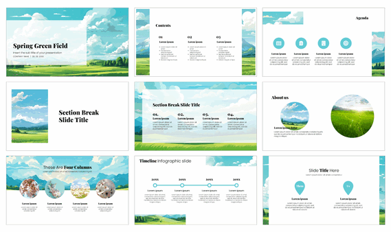 Spring Green Field Google Slides Themes PowerPoint Templates