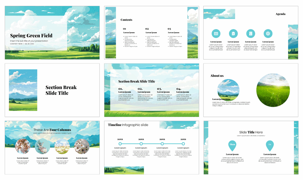 Spring Green Field Google Slides Themes PowerPoint Templates
