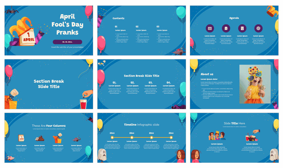 April Fool's Day Pranks Free Google Slides PowerPoint Templates