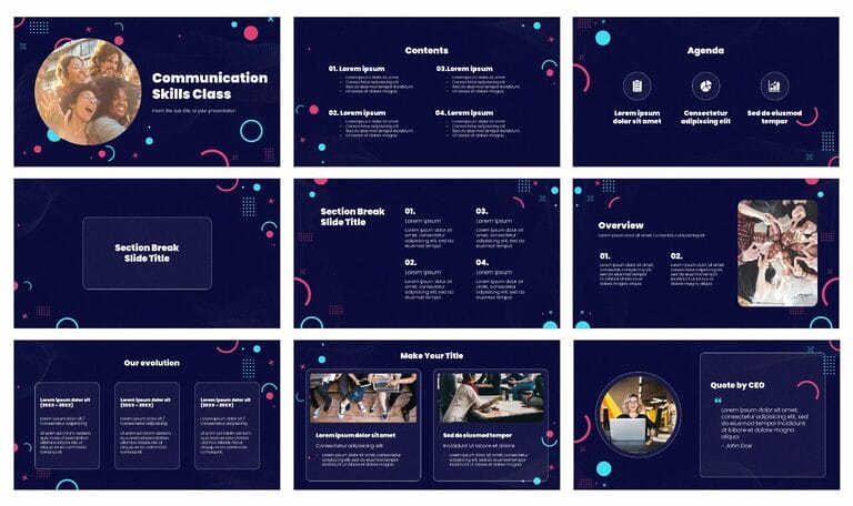 Communication Skills Class Google Slides PowerPoint Templates