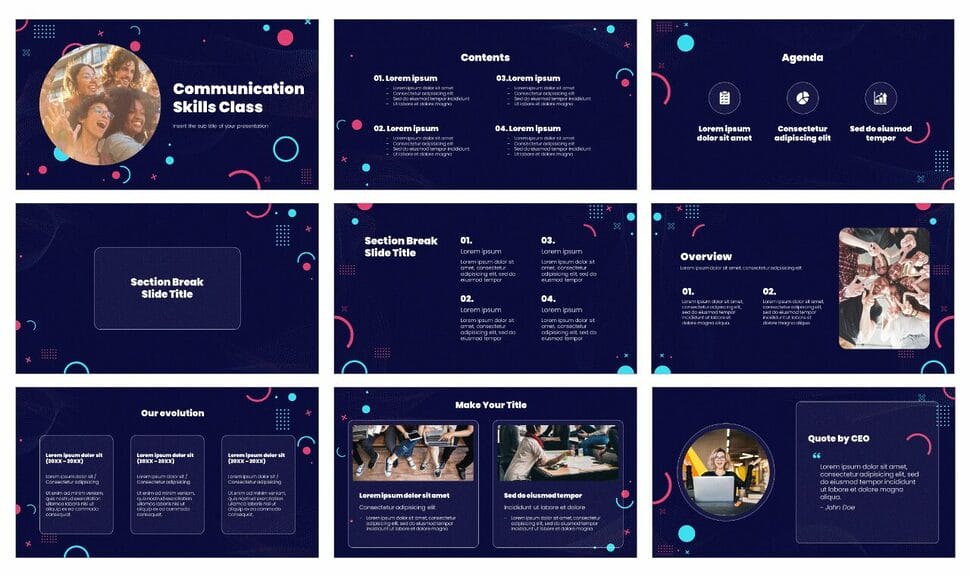 Communication Skills Class Google Slides PowerPoint Templates