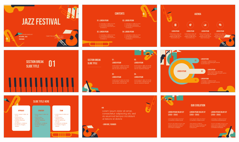 Jazz Festival Free Google Slides Themes PowerPoint Templates