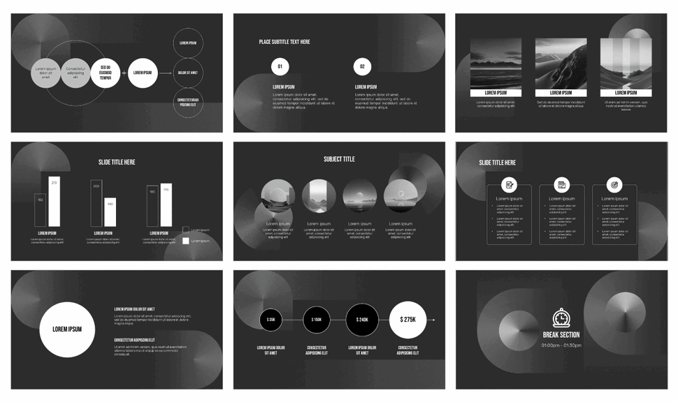 Futuristic Circle Free Google Slides Themes PowerPoint Templates