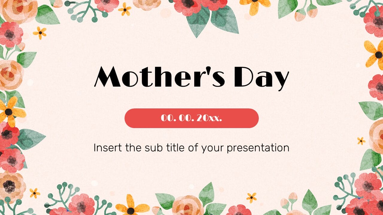 Mother's Day Flowers Google Slides Theme PowerPoint Templates