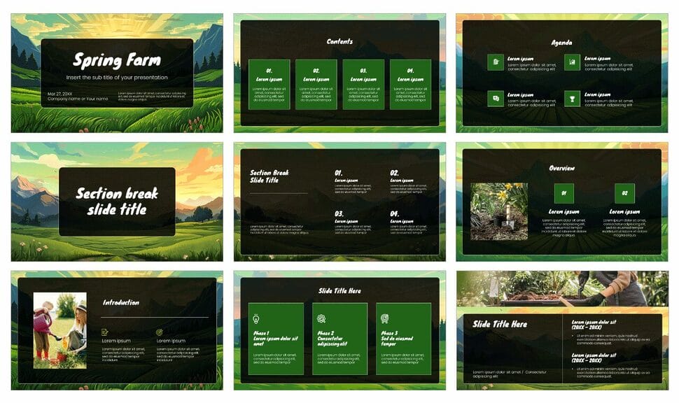 Spring Farm Free Google Slides Themes PowerPoint Templates