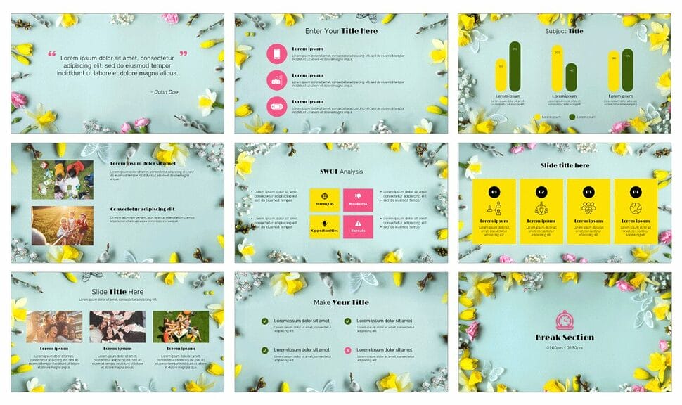 Spring Flat Lay Pictures Free Google Slides PowerPoint Templates
