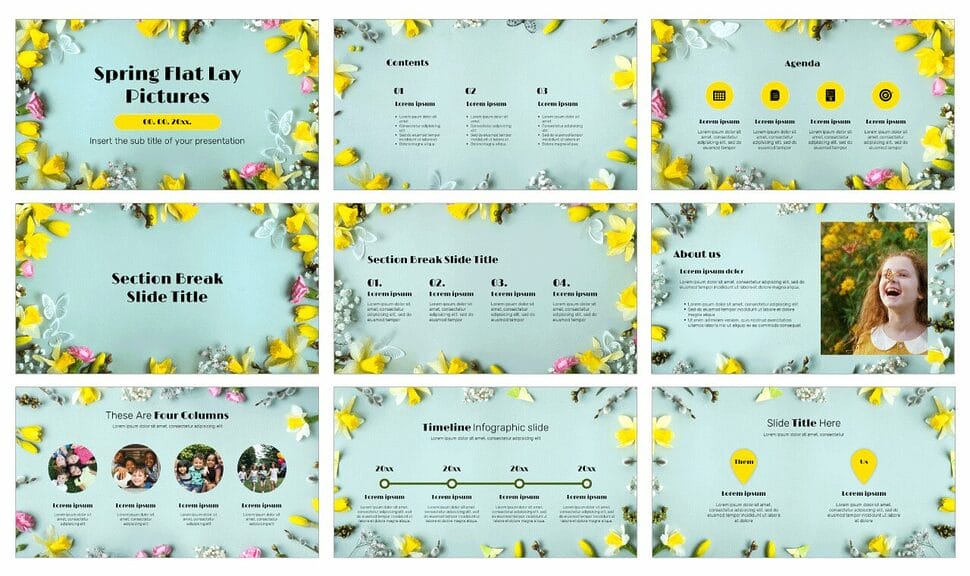 Spring Flat Lay Pictures Free Google Slides PowerPoint Templates