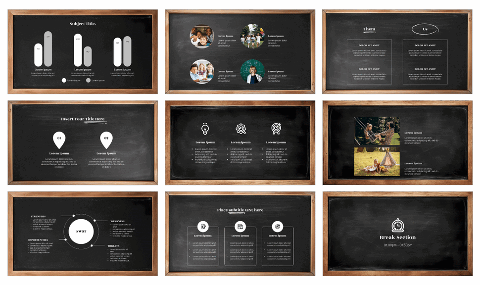 Blackboard Educational Background Google Slides PPT Templates