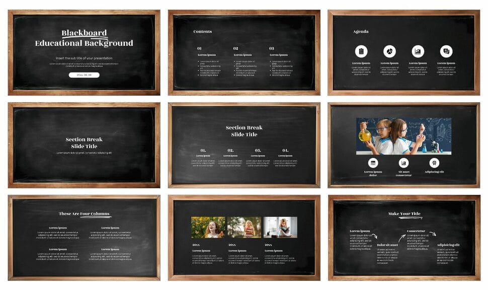 Blackboard Educational Background Google Slides PPT Templates