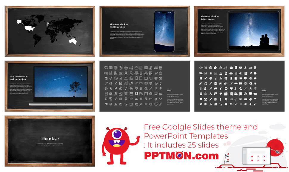 Blackboard Educational Background Google Slides PPT Templates