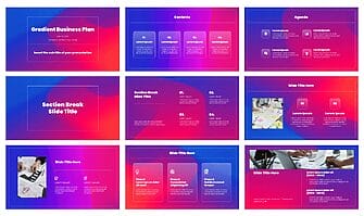 Gradient Business Plan Free Google Slides PowerPoint Templates
