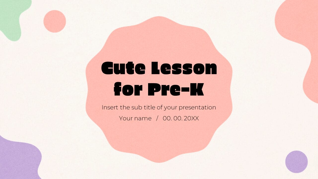 Cute Lesson for Pre-K Google Slides Theme PowerPoint Templates