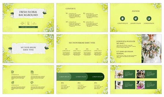 Fresh Floral Background Free Google Slides PowerPoint Templates