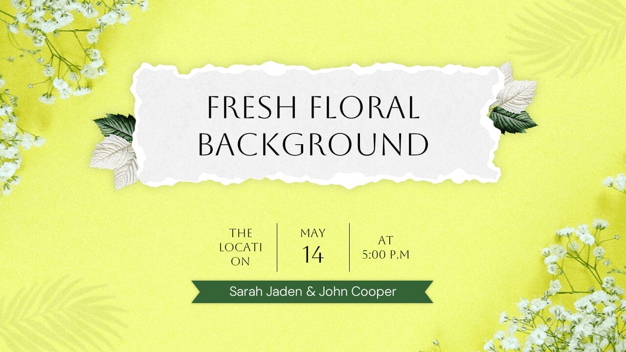 Fresh Floral Background Free Google Slides PowerPoint Templates