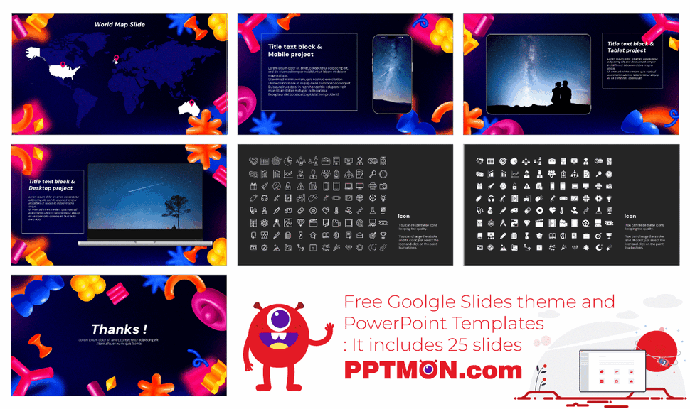 Creative 3D Geometric Art Google Slides PowerPoint Templates