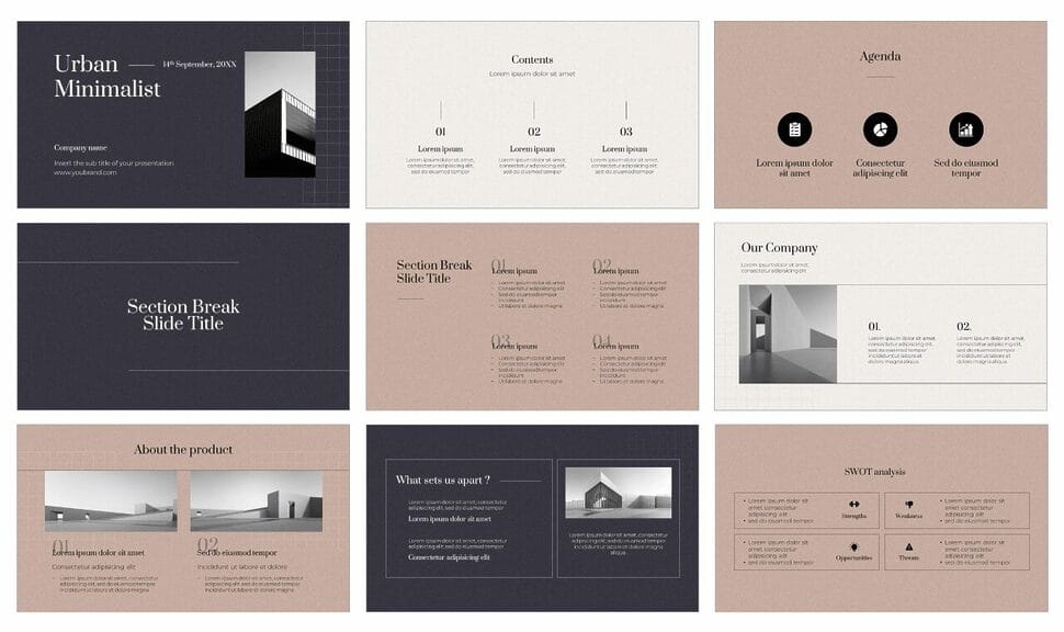 Urban Minimalist Free Google Slides Theme PowerPoint Templates
