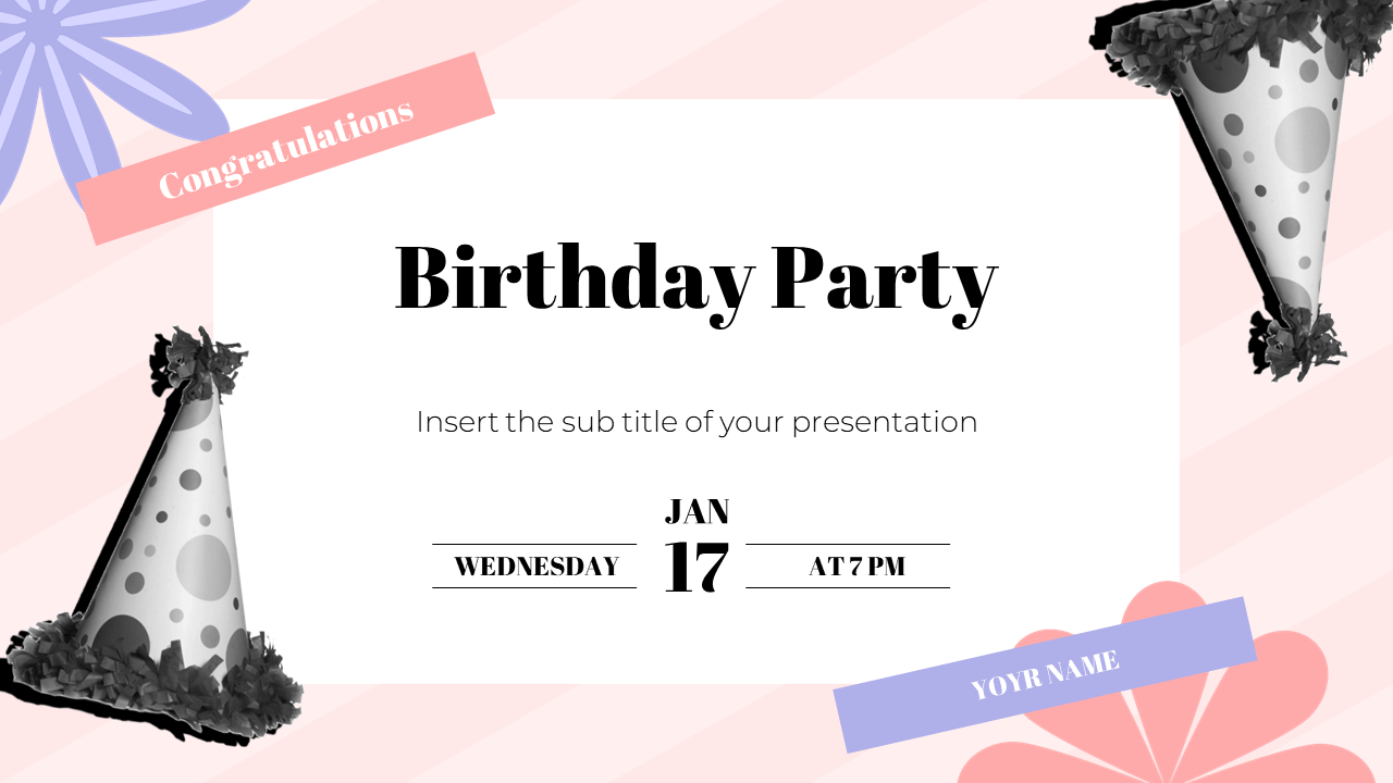 Simple Birthday Party Google Slides Theme PowerPoint Templates