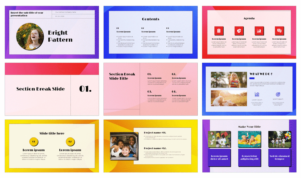 Bright Pattern Free Google Slides Themes PowerPoint Templates