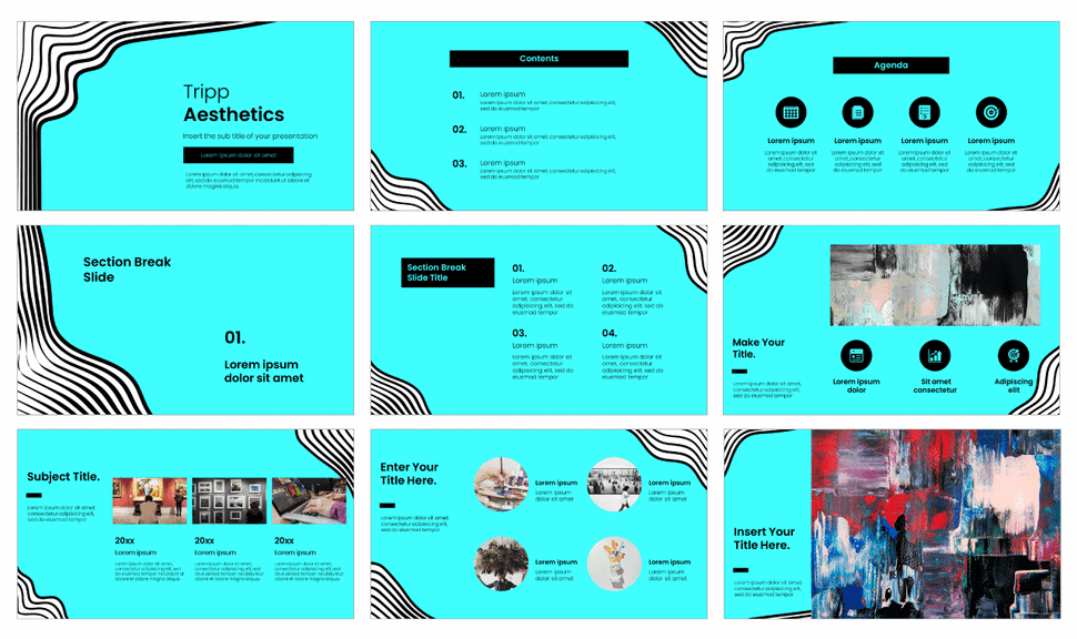 Trippy Aesthetics Google Slides Themes PowerPoint Templates