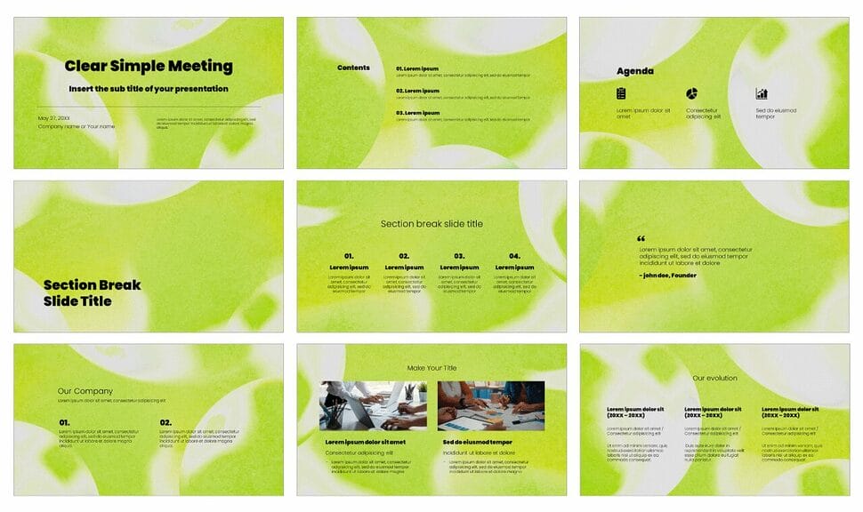 Clear Simple Meeting Google Slides Theme PowerPoint Templates