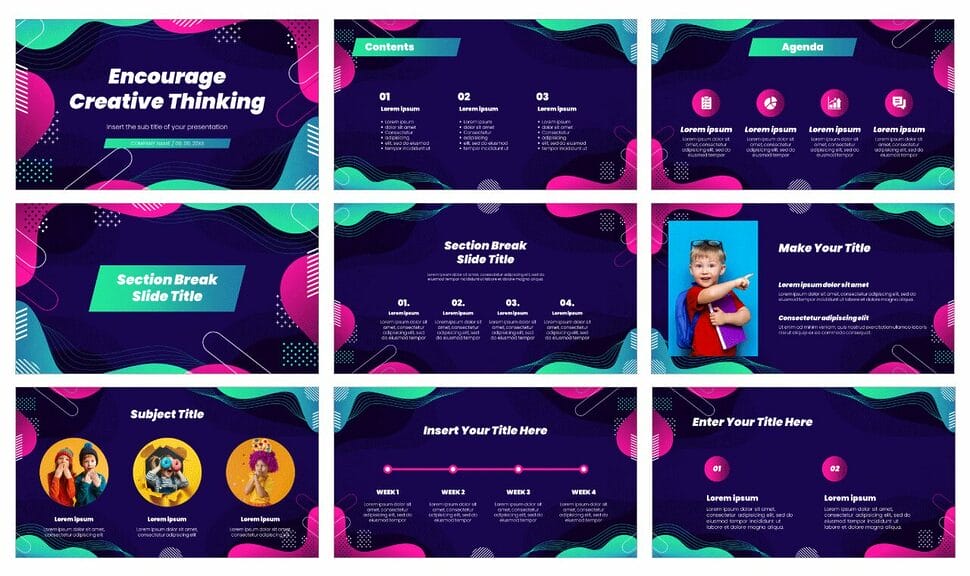 Encourage Creative Thinking Google Slides PowerPoint Templates