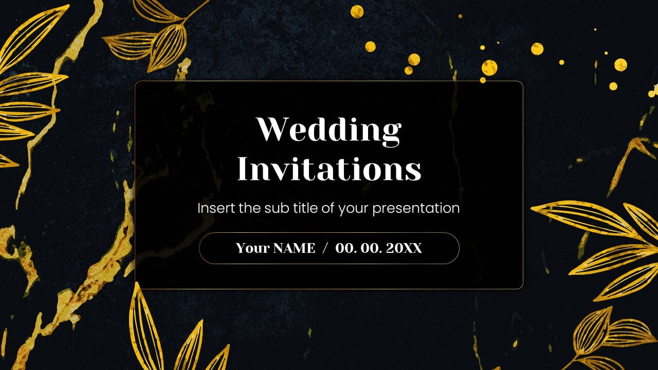 Elegant Wedding Invitations Google Slides PowerPoint Templates