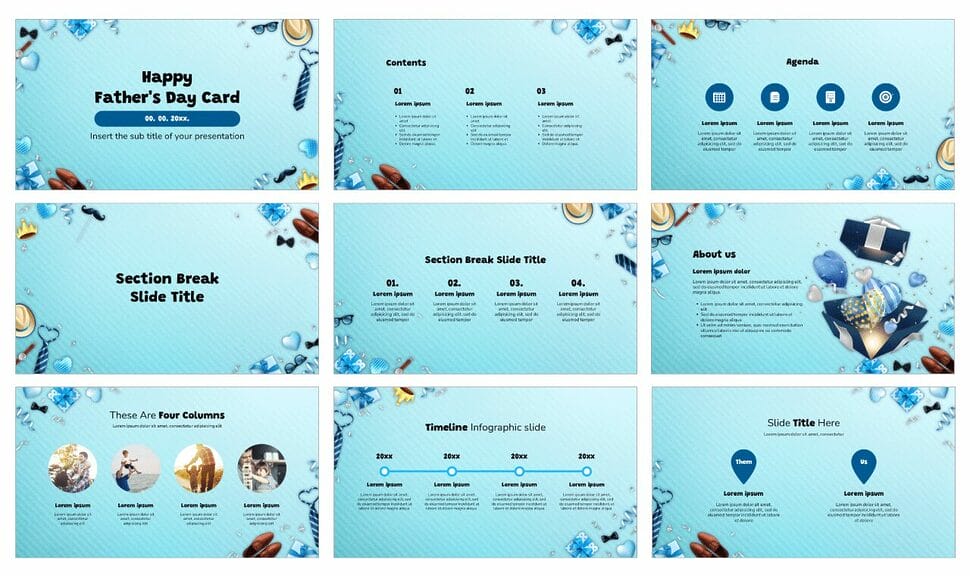 Happy Father's Day Card Free Google Slides PowerPoint Template