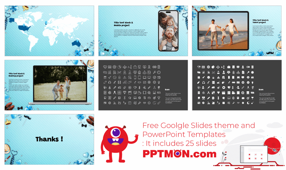 Happy Father's Day Card Free Google Slides PowerPoint Template
