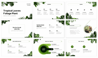 Tropical Leaves Foliage Plant Google Slides PowerPoint Templates