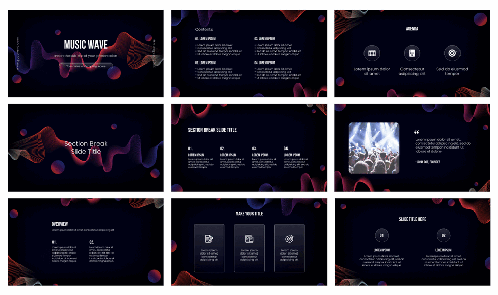 Music Wave Free Google Slides Theme and PowerPoint Templates