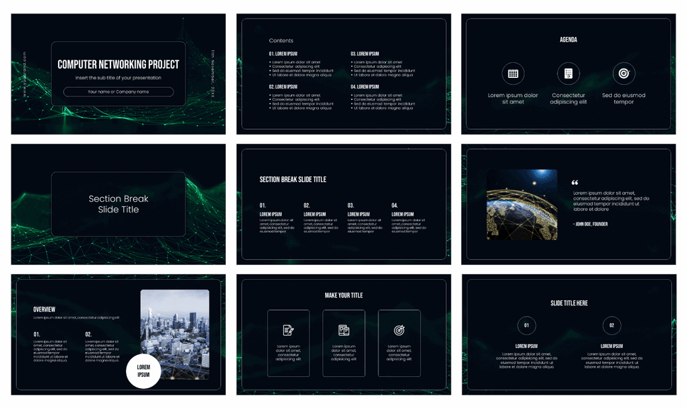 Computer Networking Project Google Slides PowerPoint Templates
