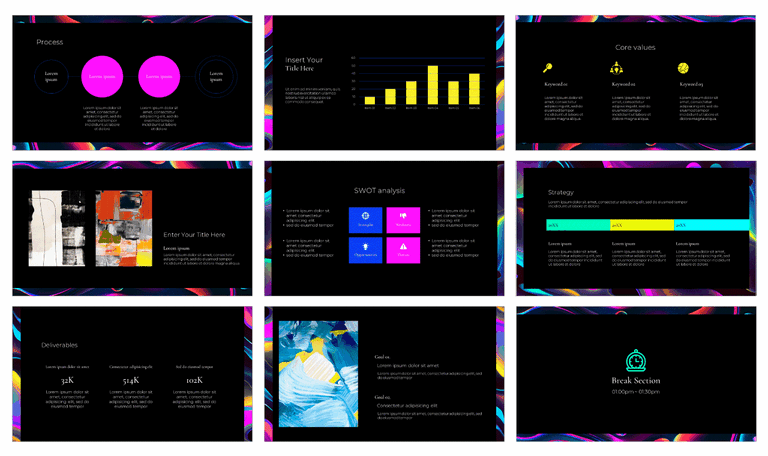 Trippy Psychedelic Pattern Google Slides PowerPoint Templates