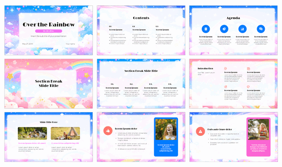 Over the Rainbow Google Slides Themes PowerPoint Templates