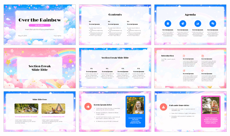 Over the Rainbow Google Slides Themes PowerPoint Templates