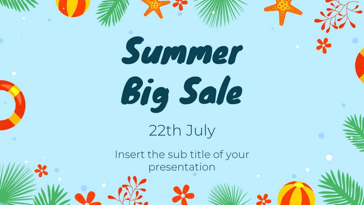 Summer Big Sale Free Google Slides Theme PowerPoint Template