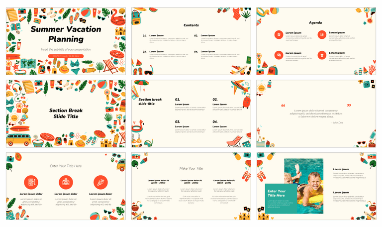 Summer Vacation Planning Google Slides PowerPoint Templates