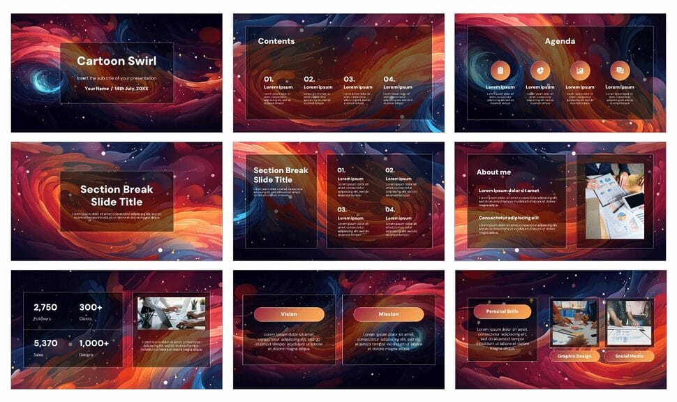 Cartoon Swirl Free Google Slides Themes PowerPoint Templates