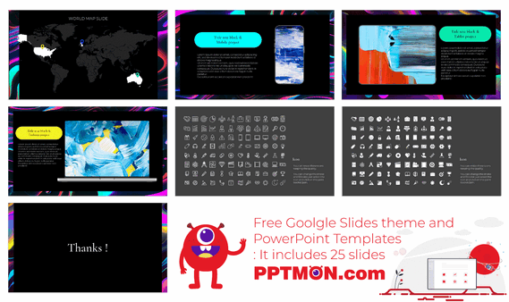 Trippy Psychedelic Pattern Google Slides PowerPoint Templates