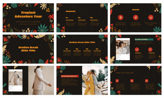 Tropical Adventure Tour Free Google Slides PowerPoint Templates