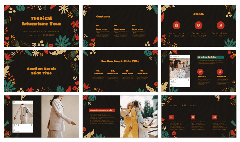 Tropical Adventure Tour Free Google Slides PowerPoint Templates