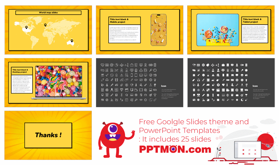 Yellow Focus Lines Google Slides Themes PowerPoint Templates