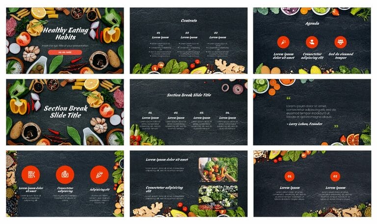 Healthy Eating Habits Google Slides Theme PowerPoint Templates