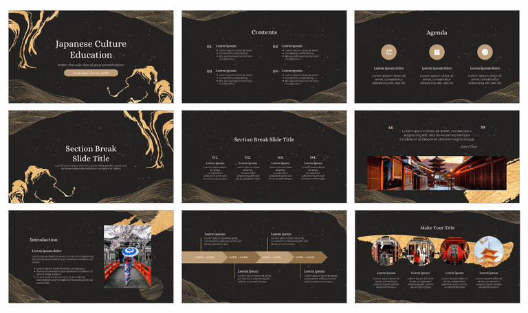 Japanese Culture Education Google Slides PowerPoint Templates