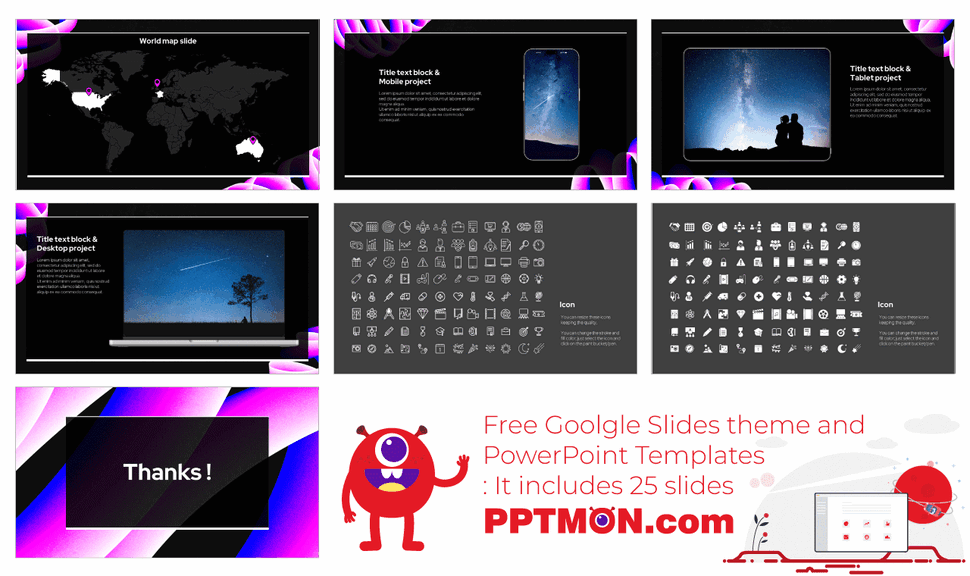 Linear Bright Gradient Google Slides Theme PowerPoint Templates