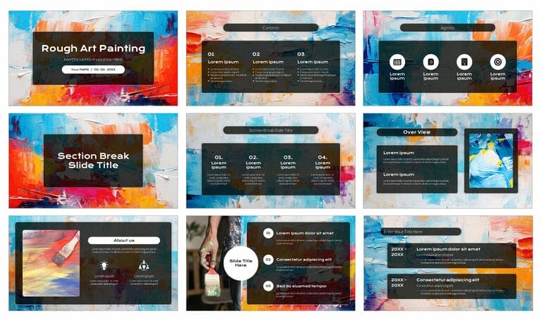 Rough Art Painting Google Slides Themes PowerPoint Templates