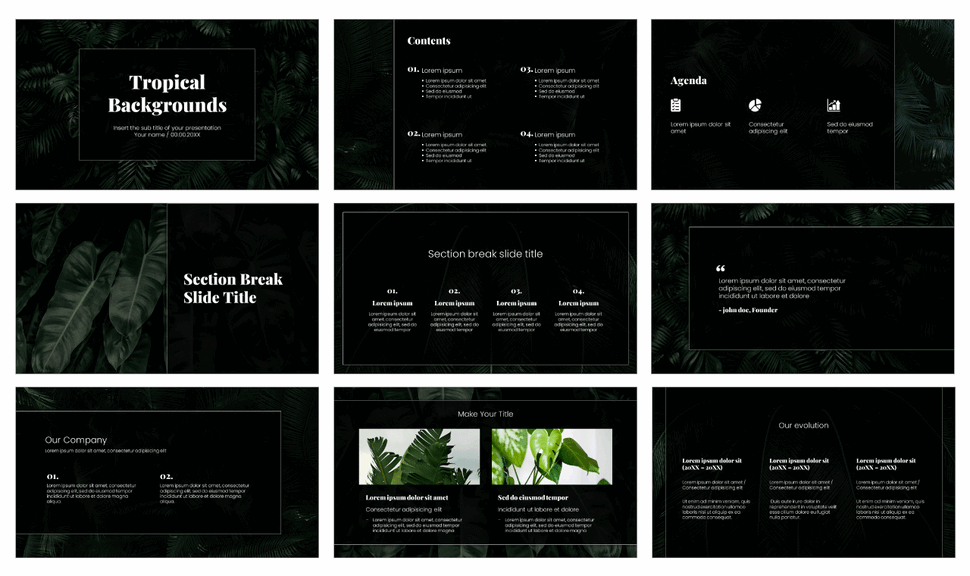 Tropical Backgrounds Google Slides Theme PowerPoint Templates