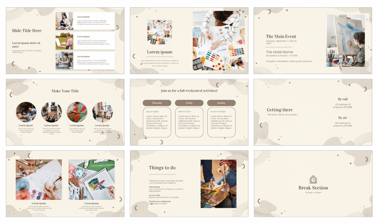 Aesthetic Handmade Crafts Workshop Google Slides PPT Template