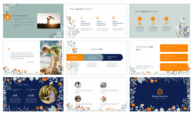 Beautiful Floral Background Google Slides PowerPoint Templates