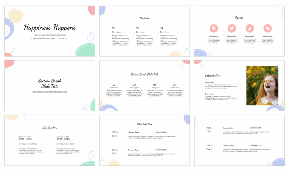 Happiness Happens Presentation Templates - Google Slides & PPT