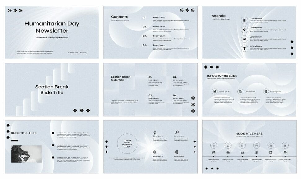 Humanitarian Day Newsletter Google Slides PowerPoint Templates